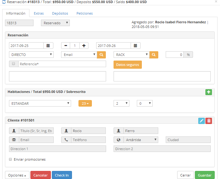 ¿Cómo hacer un check in? – Zavia Erp